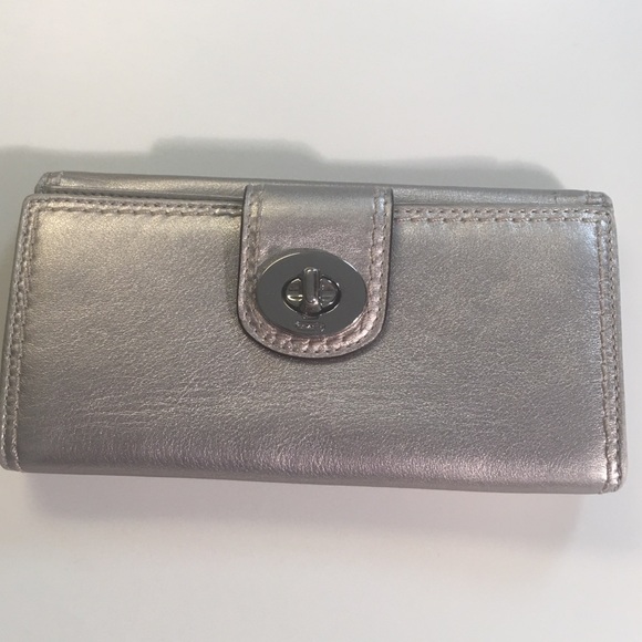 Coach | Bags | Coach Metallic Leather Wallet | Poshmark